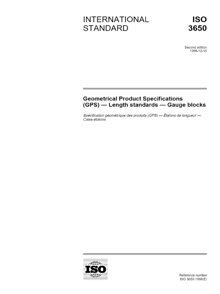 ISO 3650 1998 - Geometrical Product Specifications (GPS) - Length ...