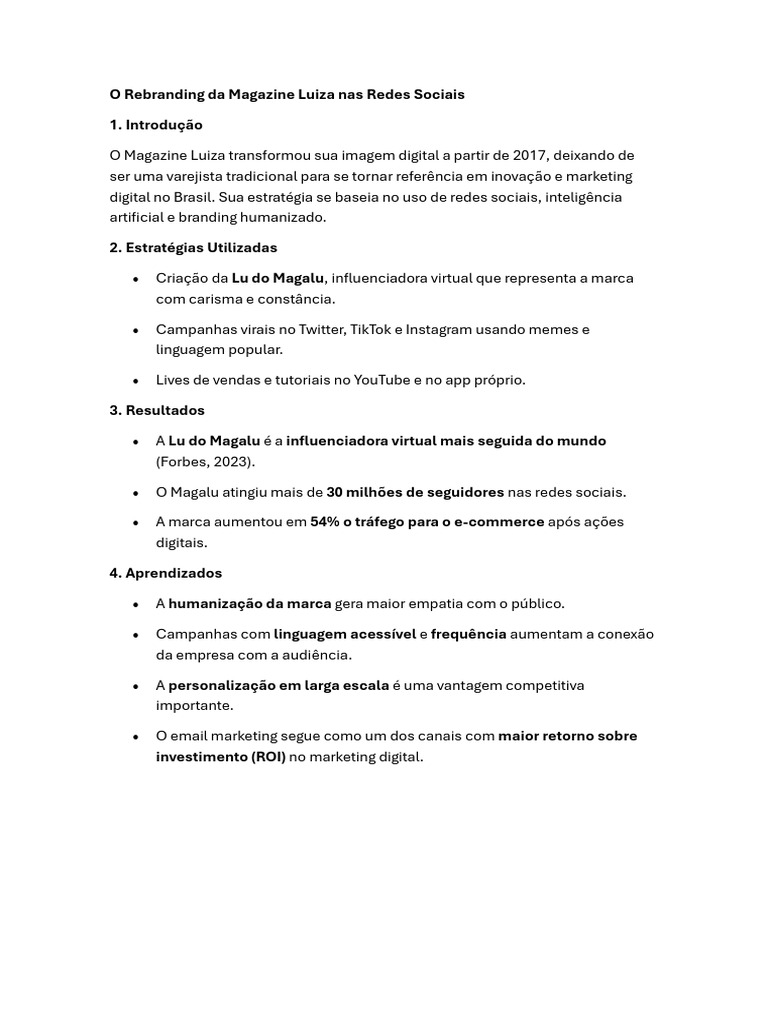 Rebranding Magazine Luiza | PDF