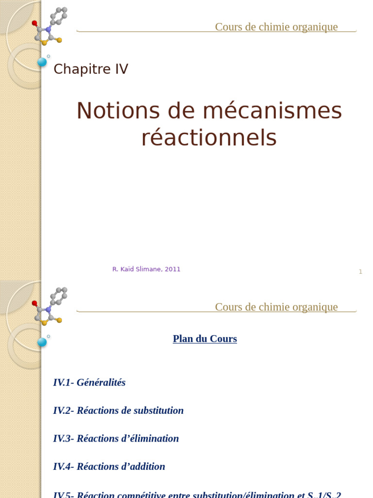 Chapitre IV Notions de Mécanismes Réactionnels | PDF | Alcène ...