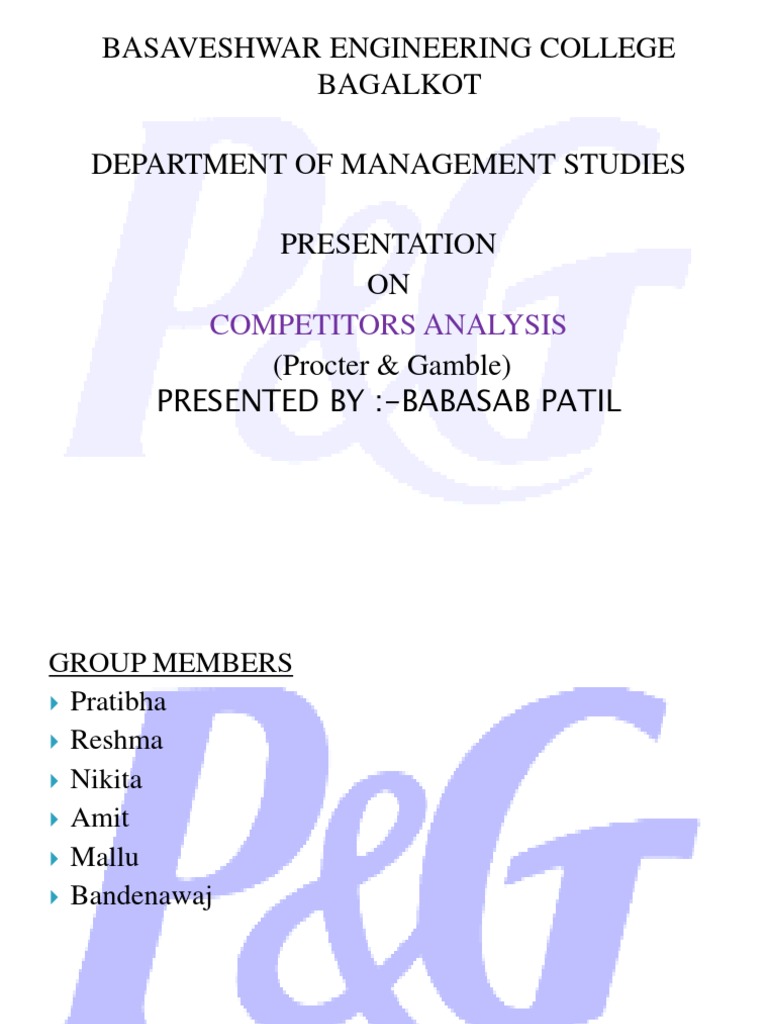 P&G PPT Bec Bagalkot Mba | PDF | Procter & Gamble | Brand