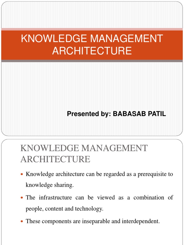 Knowledge Management Architecture Ppt At Bec Doms Mba Bagalkot Pdf