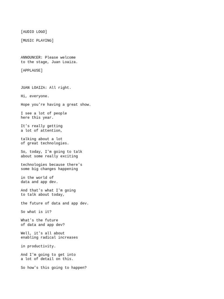 (English) The Future of Data and App Dev-Juan Loaiza Keynote - Oracle ...