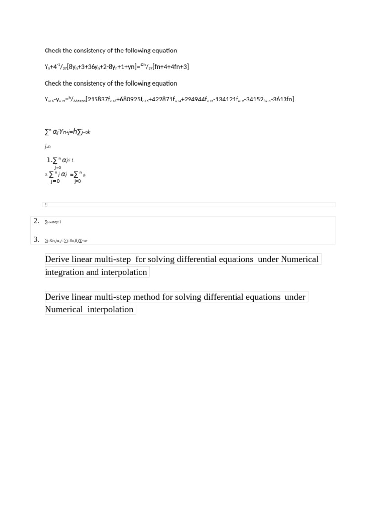 Check The Consistency of The Following Equation | PDF
