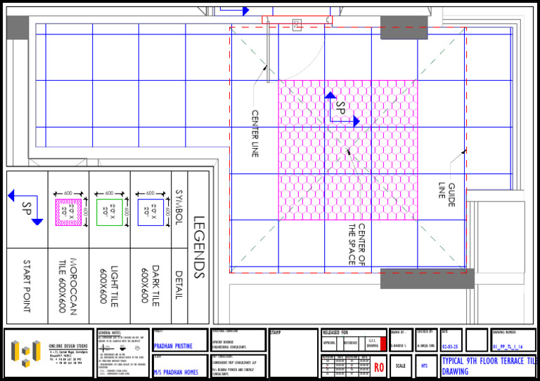 01 - PP - TL - Typical 9TH Floor Terrace Tile Drawing - 020325 | PDF