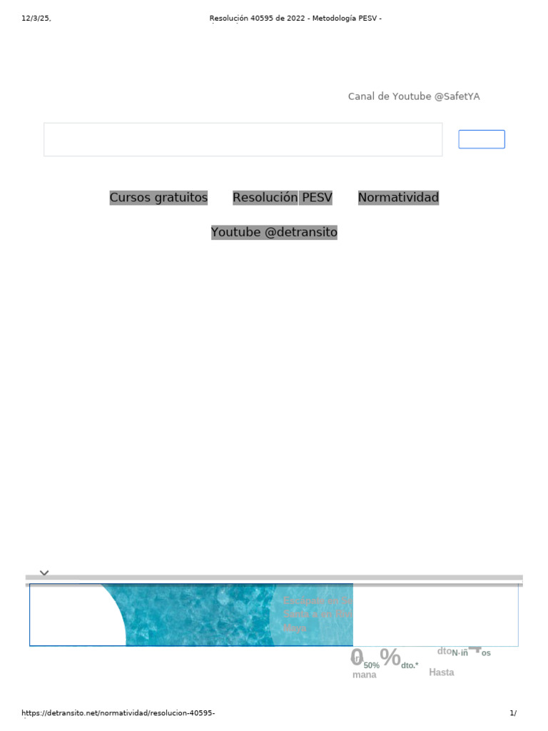 Resolución 40595 de 2022 - Metodología PESV | PDF | Valores ...