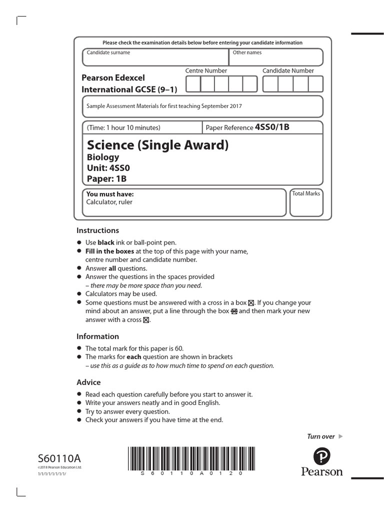 Single Award 1B - Specimen Paper | PDF | Zygosity | Dominance (Genetics)