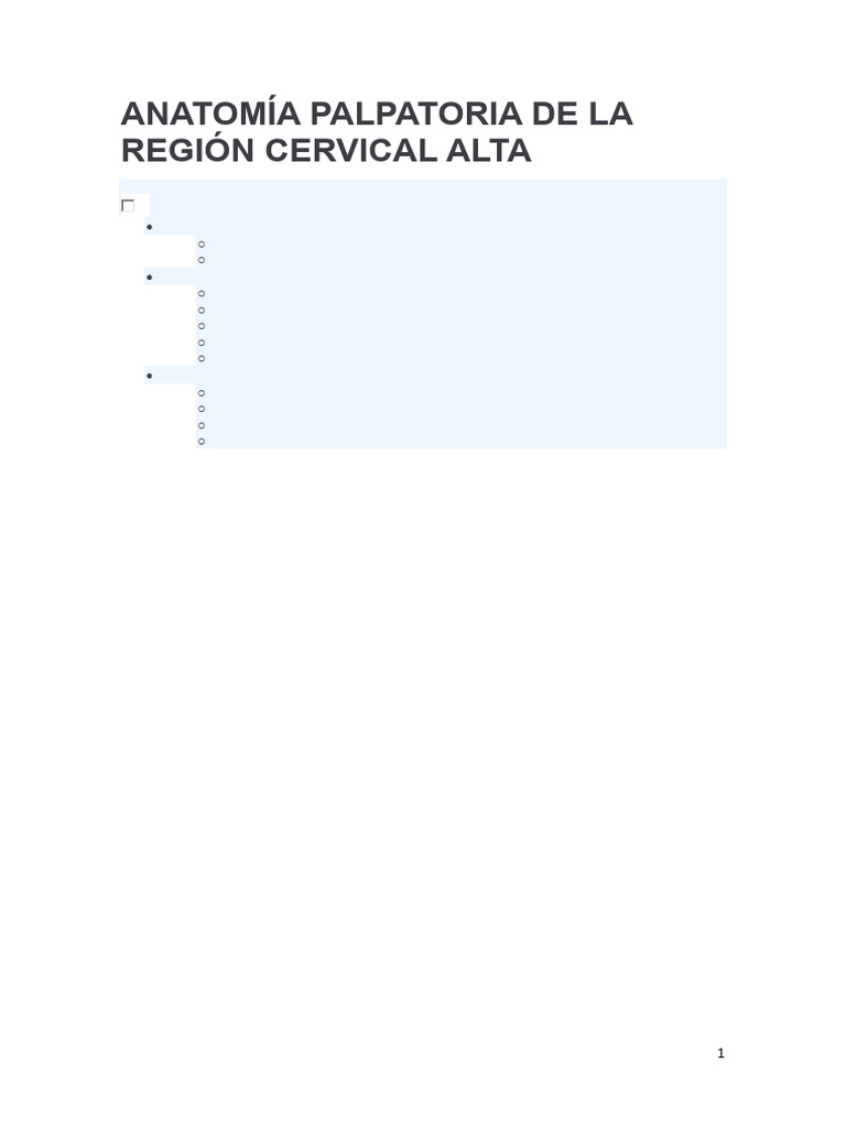 Anatomía Palpatoria Cervical Alta | PDF | Sistema musculoesquelético ...