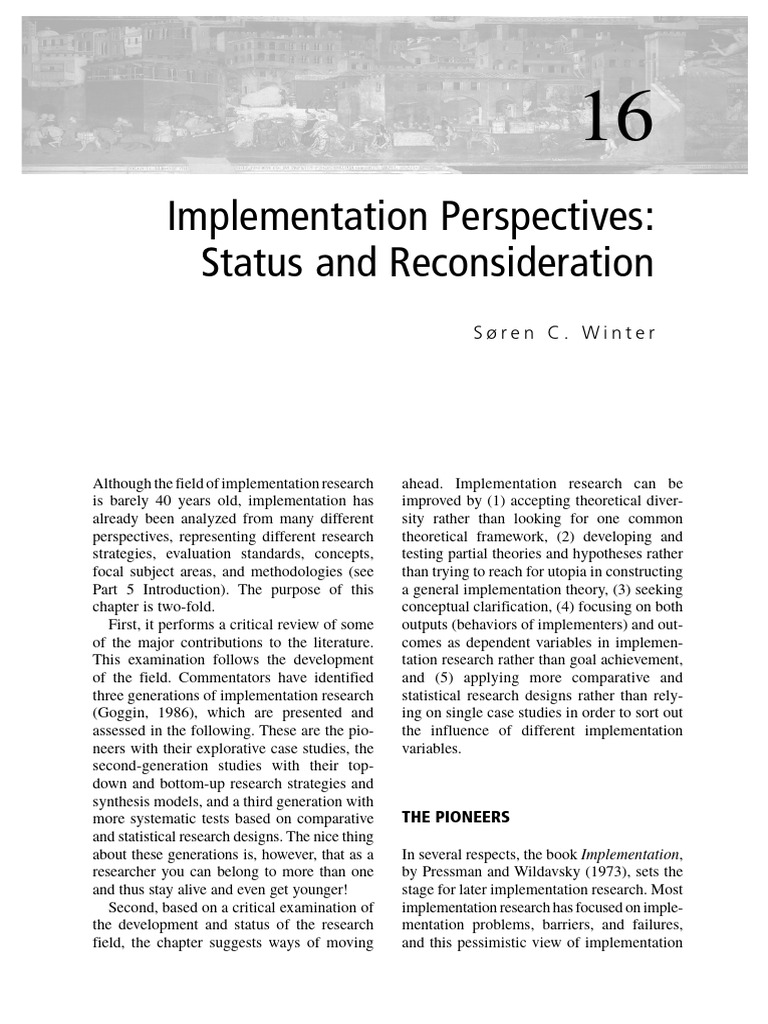 The SAGE Handbook of Public Administration - (16 Implementation ...
