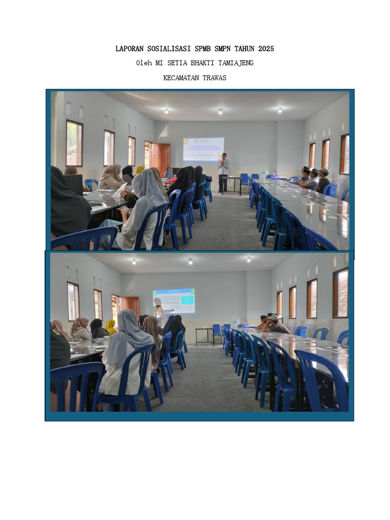 Template Laporan Sosialisasi SPMB SMPN 2025 | PDF