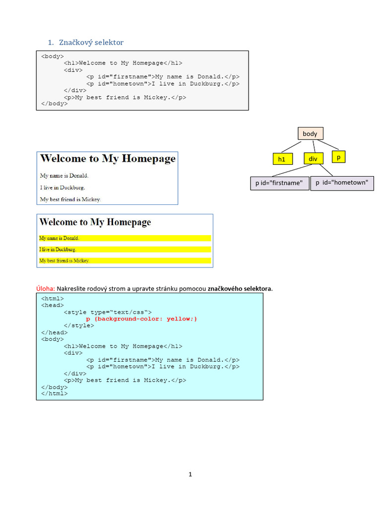 Selektory Prã Klady Rieå¡nie | PDF