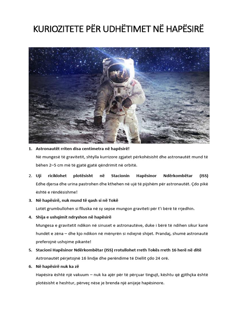 Kuriuozitete Per Udhetimet Ne Hapesire | PDF