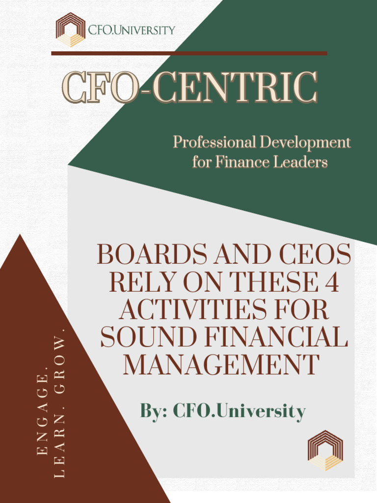 CFO University - Boards & CEOs Rely On These 4 Activities For Sound ...