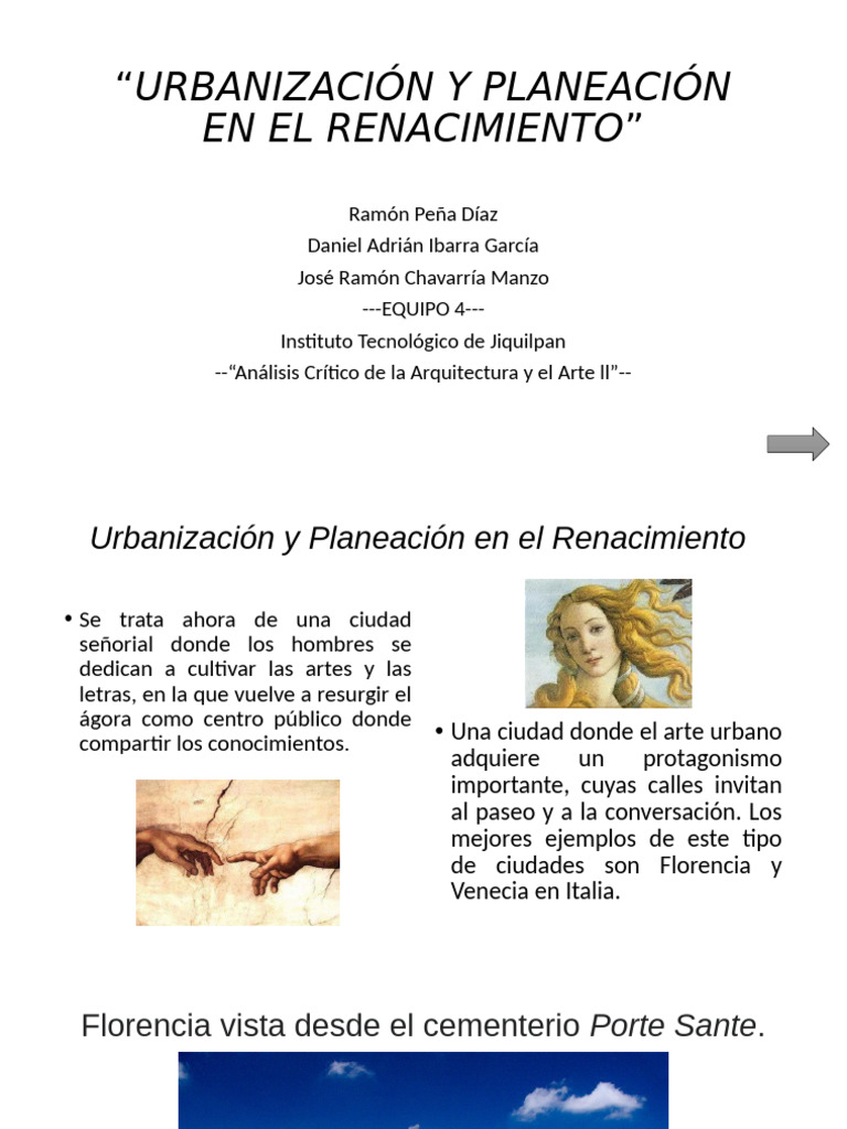 URBANIZACIÓN Y PLANEACIÓN EN ELRENACIMIENTO | PDF | Renacimiento