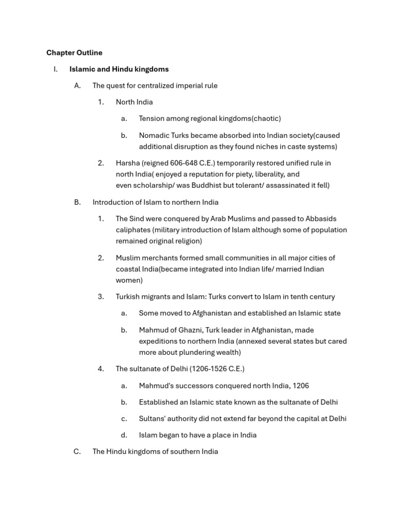 Hindu-Islamic Kingdoms and Trade Dynamics | PDF | Southeast Asia | Inca ...