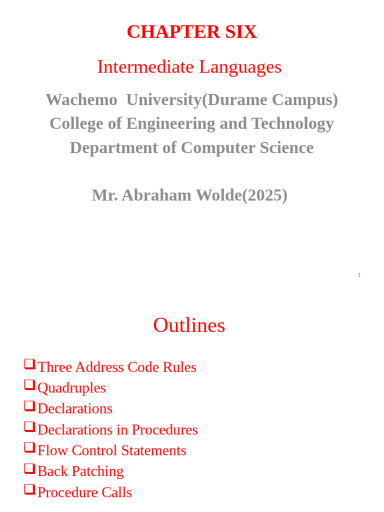 Compiler Design Lec-Six Intermediate Languages | PDF | Compiler | Software Development