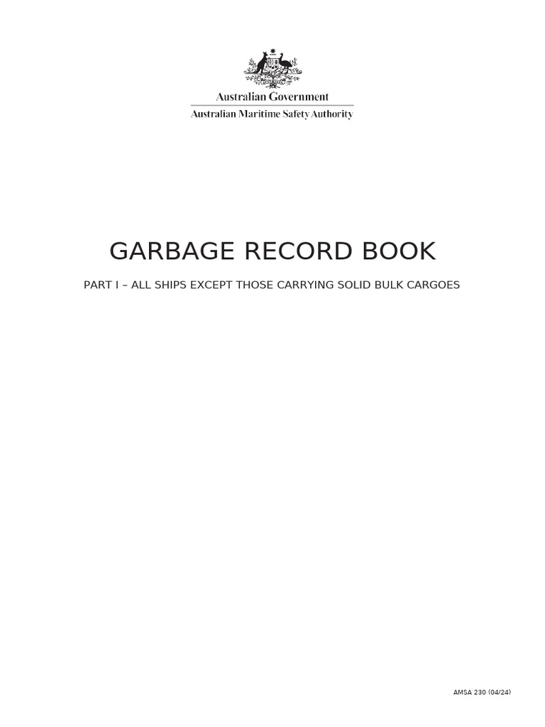Garbage Record Book Part 1 AMSA 230 2024 | PDF | Municipal Solid Waste ...