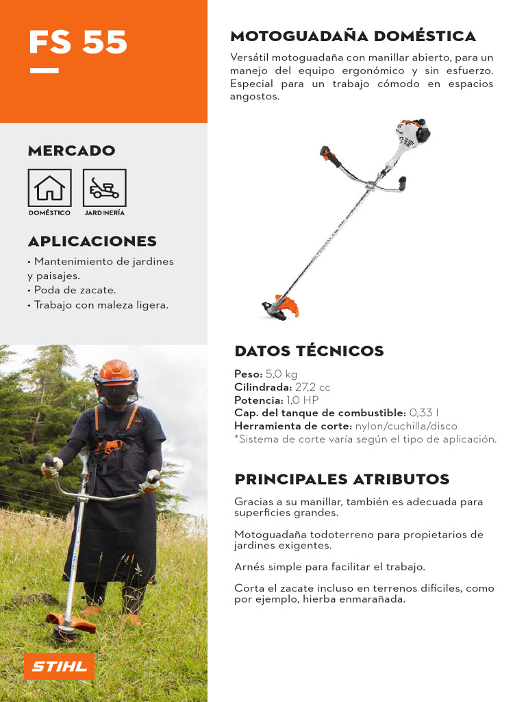 Ficha Técnica de la Desbrozadora FS 55 | PDF