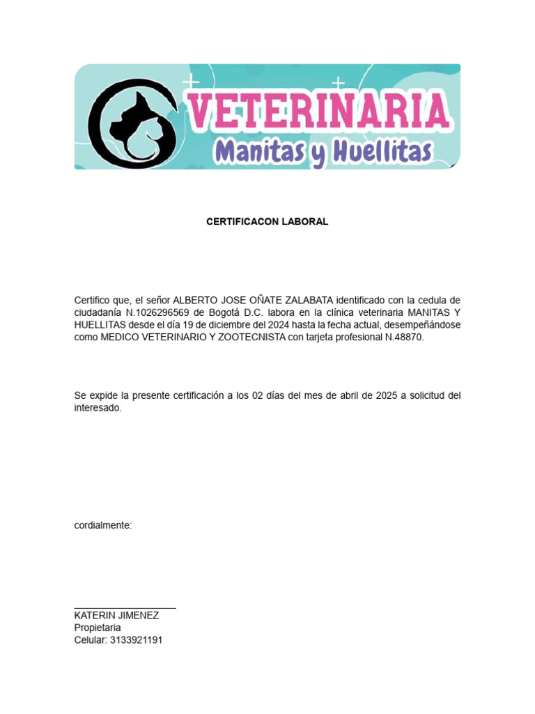 certificacion laboral | PDF