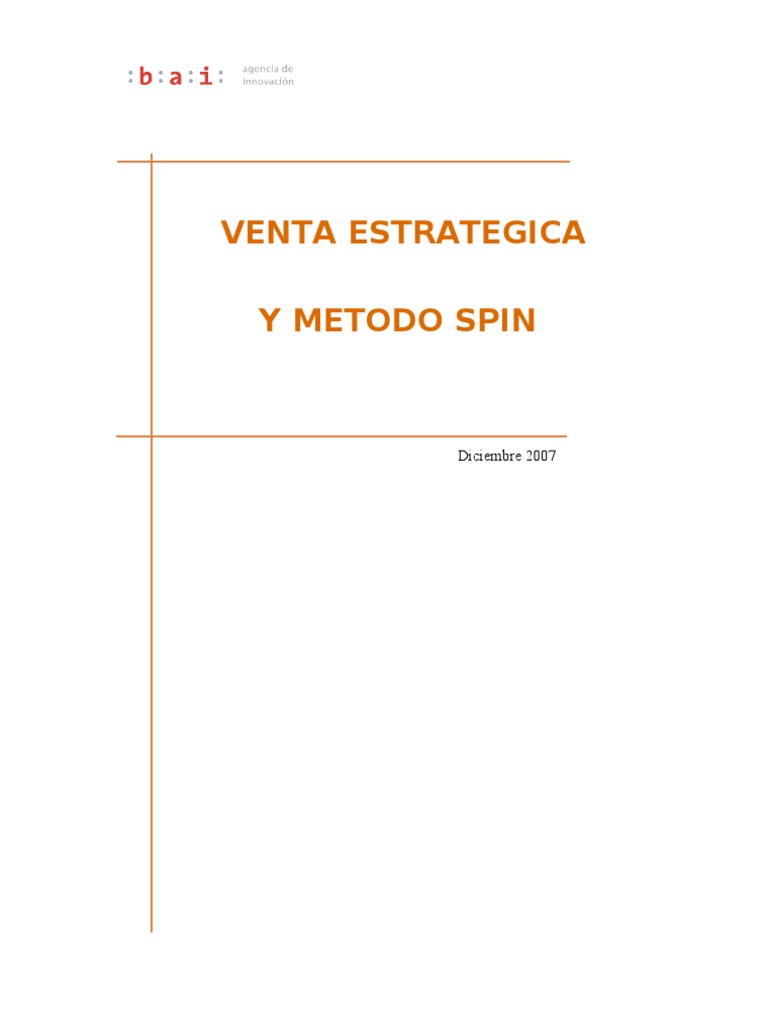 Metodo Spin De Venta Estratégica V02 Pdf Cliente Beneficio Economía