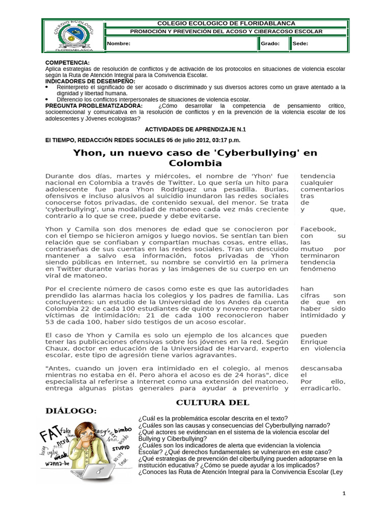 Guia Prevención Acoso Ciberacoso Escolar 8 9 10 11-1 | PDF | Acoso ...