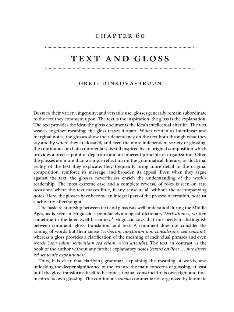 Latin Palaeography (Part V Chapter 60 - Text and Gloss) Oxford Pp. 947 ...