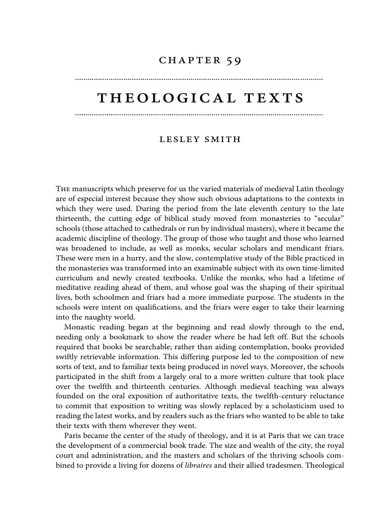 Latin Palaeography (Part V Chapter 59 - Theological Texts) Oxford Pp ...