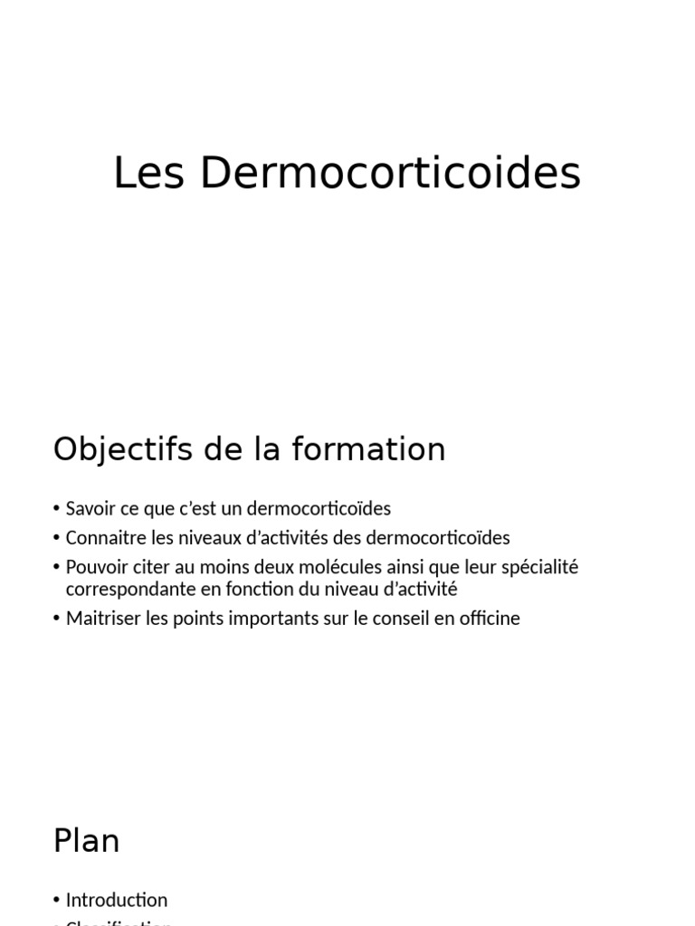 Les Dermocorticoides | PDF | Corticoïde | Glucocorticoïde