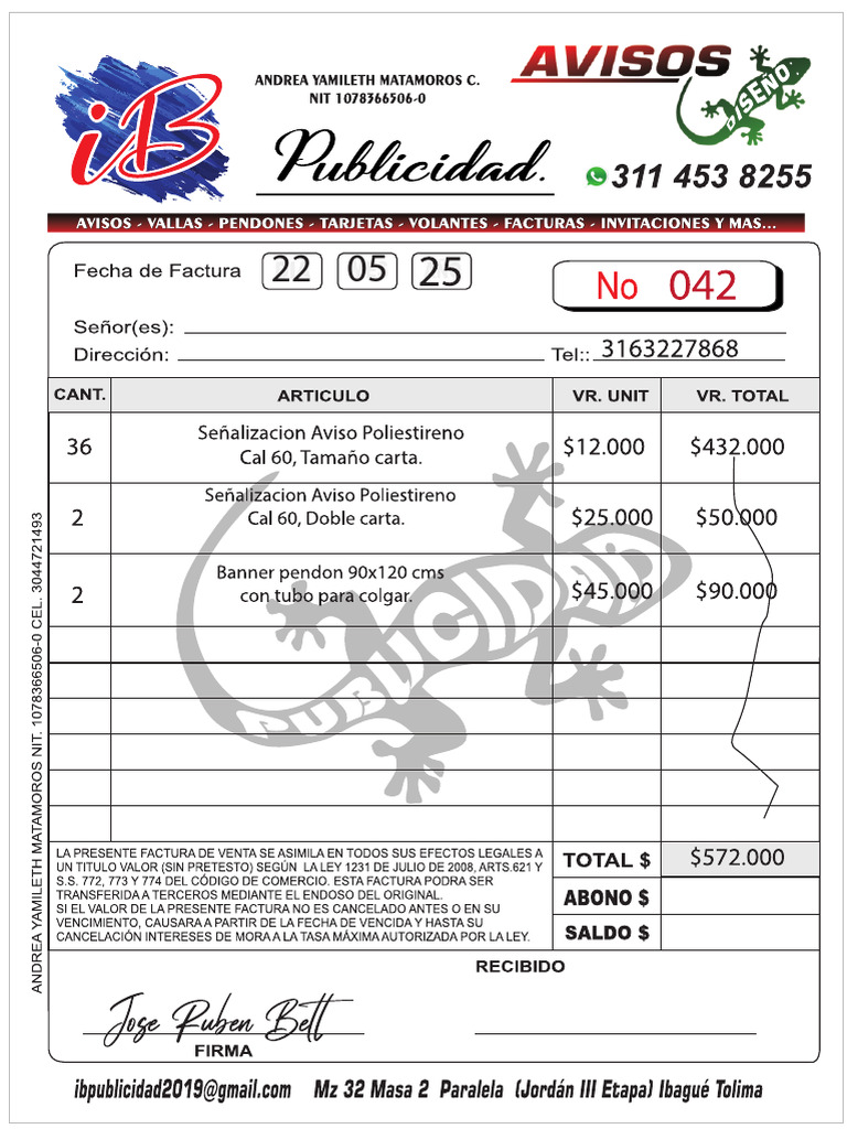Factura 042 | PDF