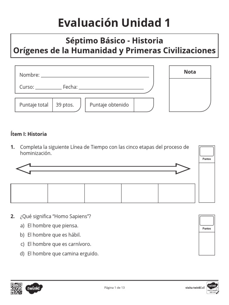 Evaluación Unidad 1 Historia | PDF | Antiguo Egipto | Agricultura
