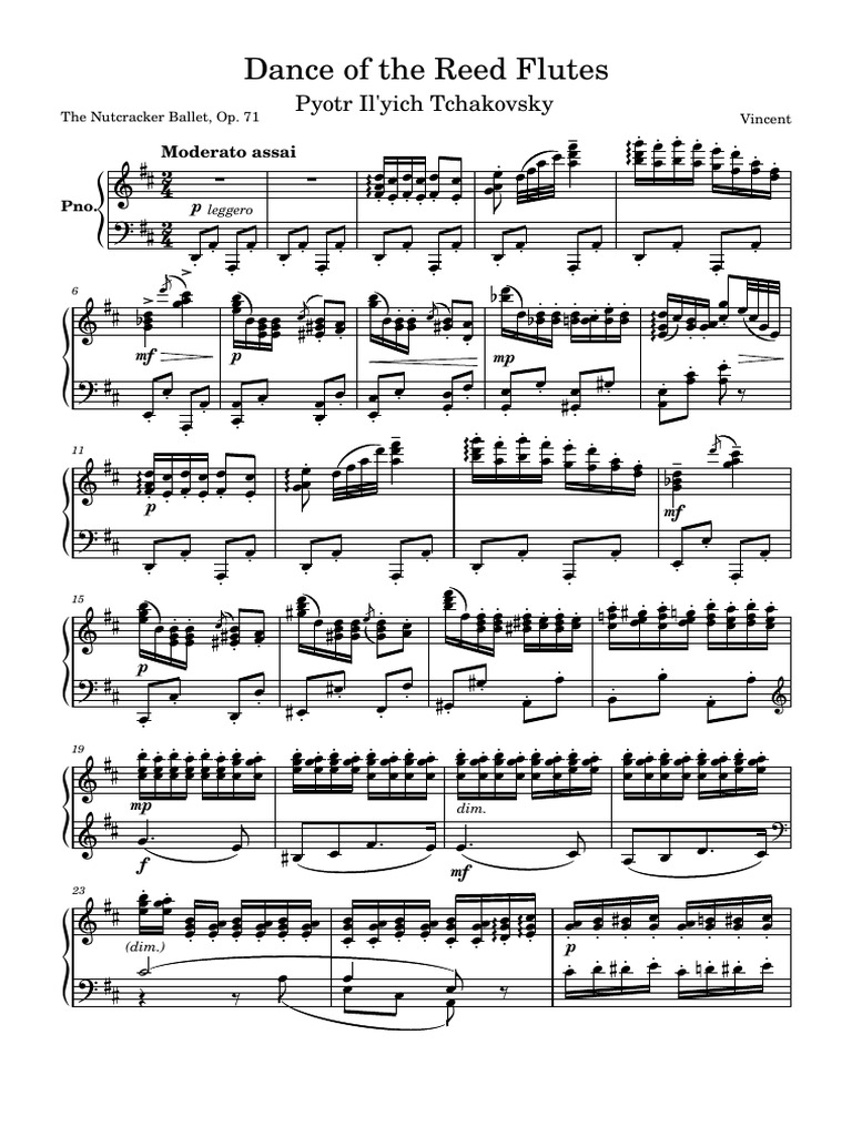 Nutcracker Ballet: Dance of Reed Flutes | PDF
