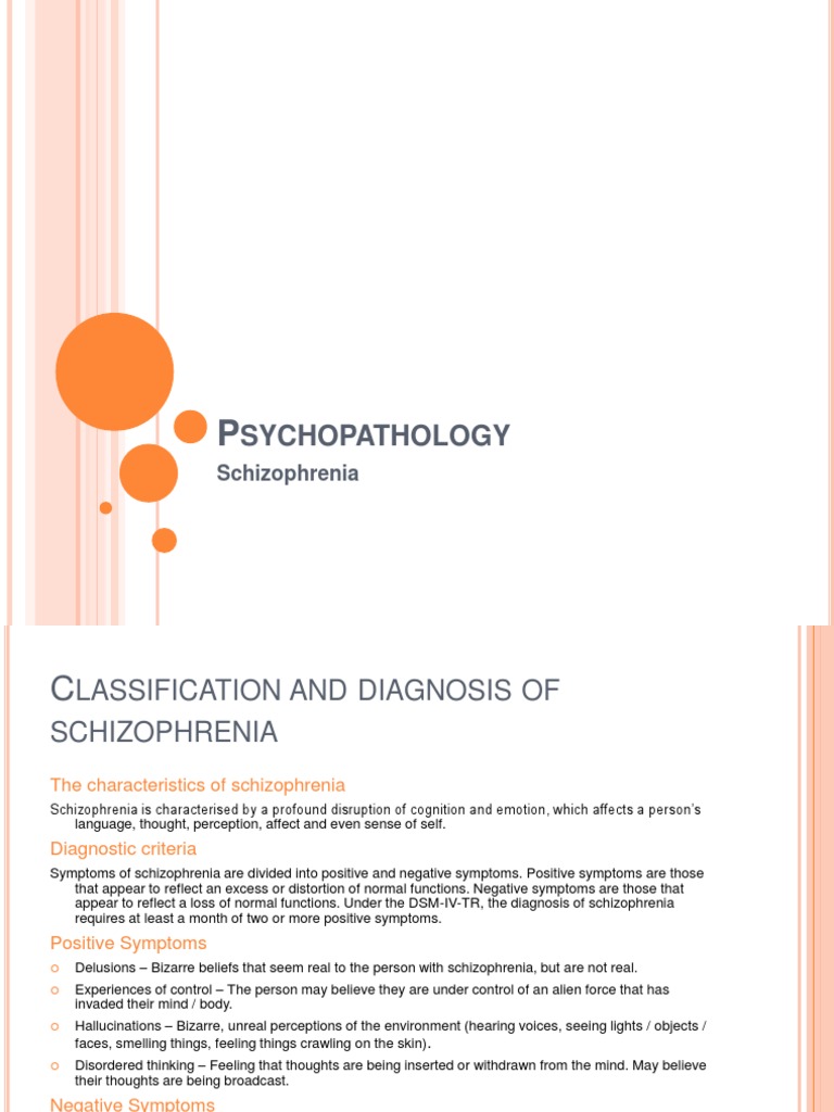 Psycho Pathology Schizophrenia) | PDF | Schizophrenia | Antipsychotic