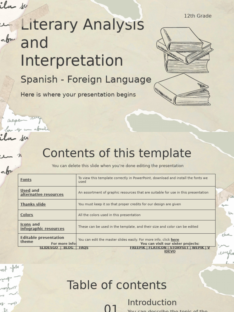 Literary Analysis and Interpretation - Spanish - Foreign Language ...