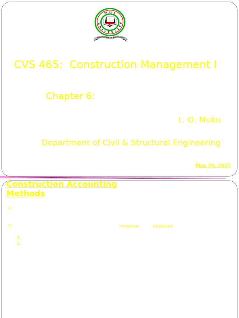 Lecture 6. Project Accounting | PDF | Net Present Value | Discounted ...