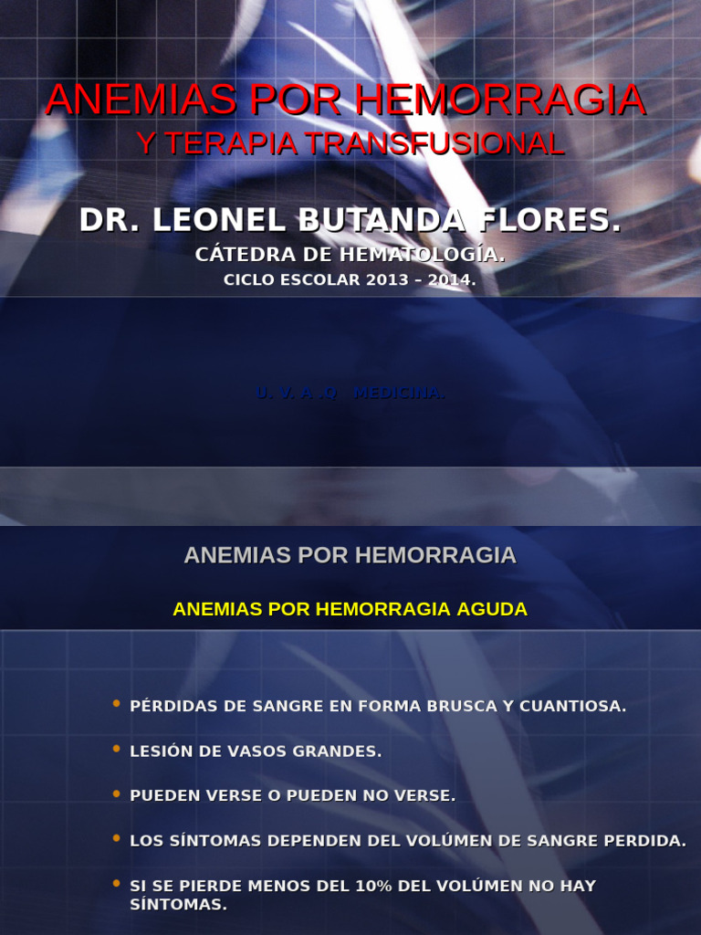 Anemias Por Hemorragia | PDF | Tipo de sangre | Sangre