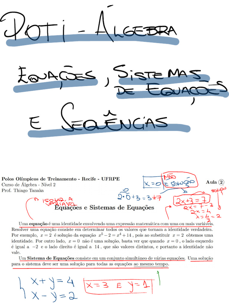 POTI Eqs SistDeEqs Sequencias | PDF