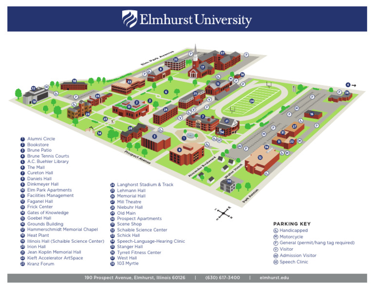 Elmhurst University Campus Map Birdseye v3 | PDF