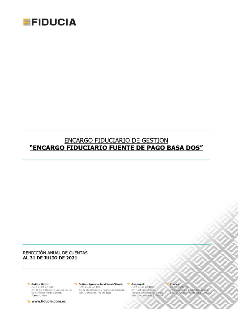 Encargo Fiduciario Fuente de Pago Basa Dos Jul 2021 | PDF | Pagos ...
