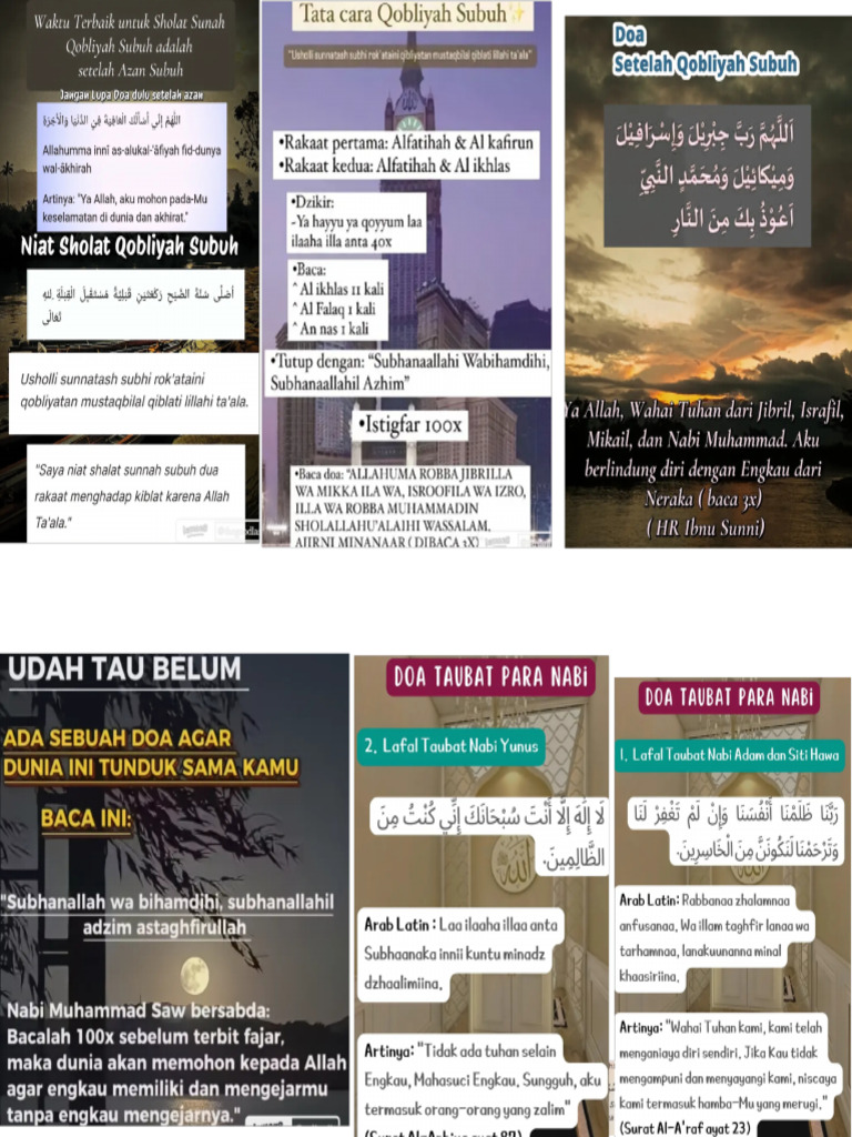 Doa Setelah Sholat Fajar (Qobliyah Subuh) | PDF