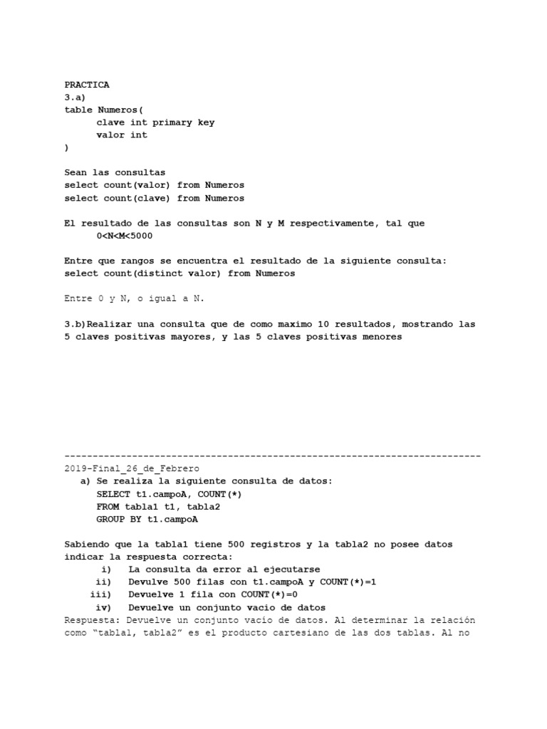 Ejercicios Practicos - v1 | PDF | SQL | Bases de datos
