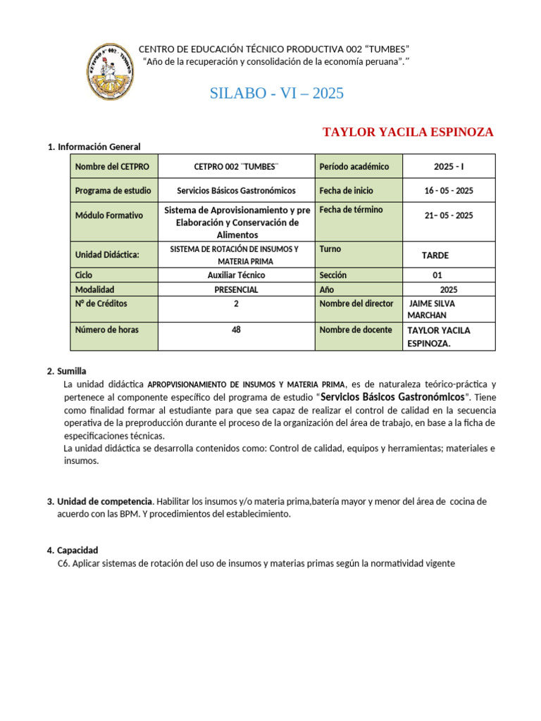 Silabo 6 Modelo 2025 (M - 1) | PDF | Aprendizaje