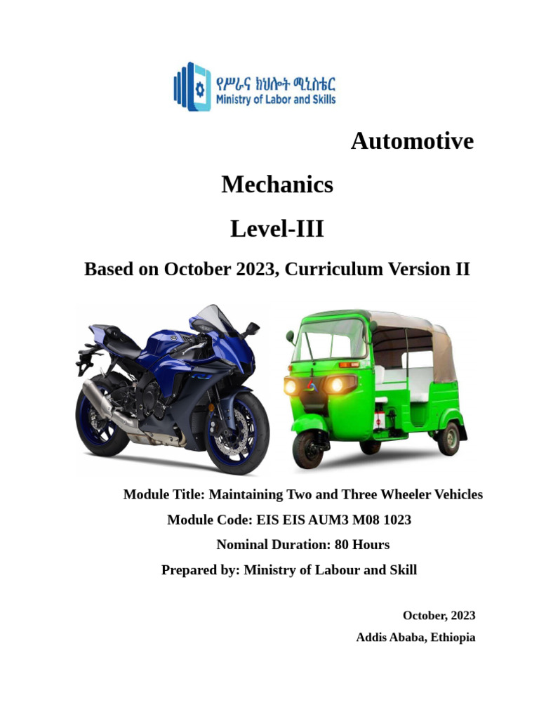 M08 - Two and Three Wheeler Vehicles | PDF | Internal Combustion Engine | Carburetor