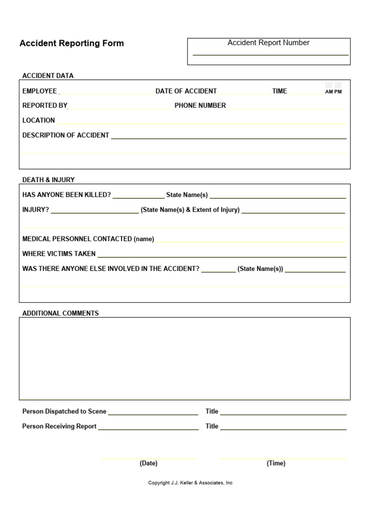 Accident Reporting Form Template | PDF