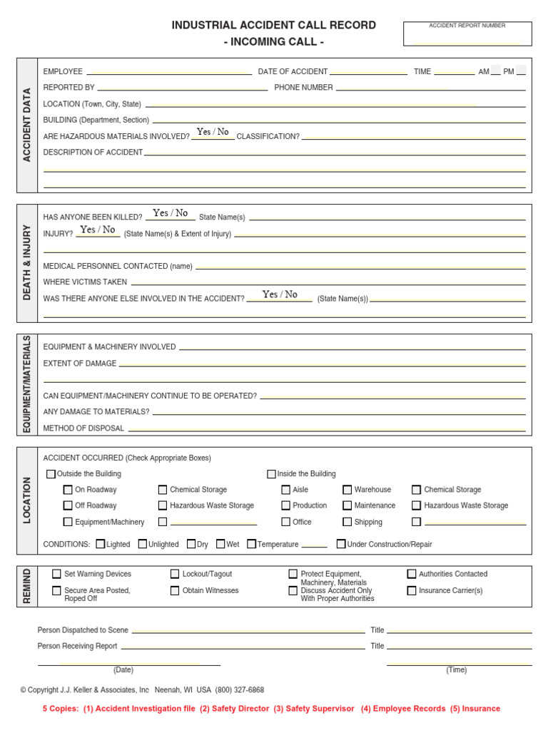 1.2 Accident Investigation Incoming Call Record | PDF | Working ...