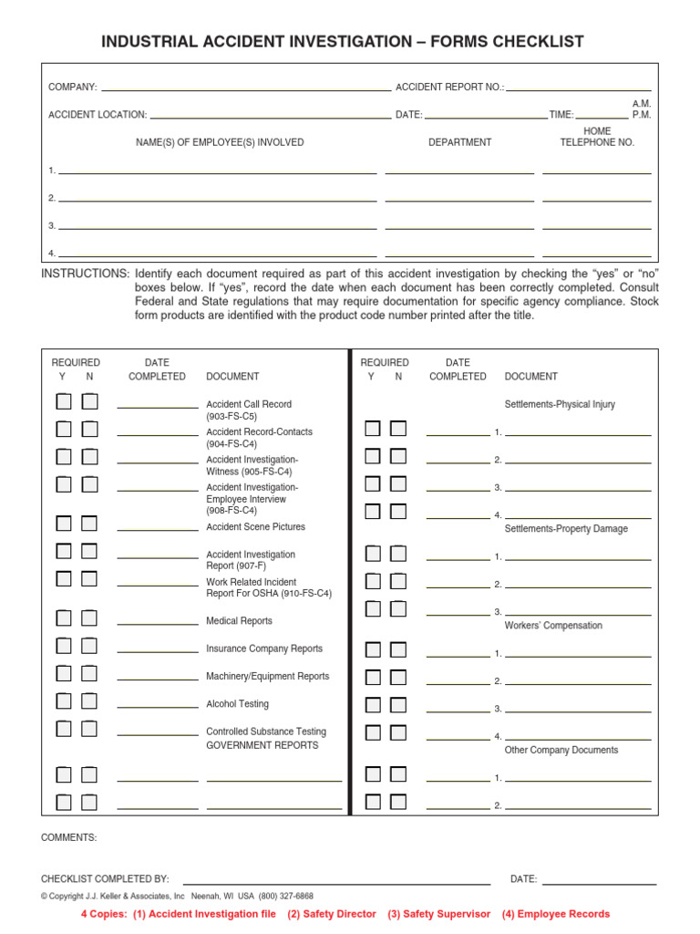 4.2 Accident Investigation Forms Checklist | PDF | Workplace | Labor ...