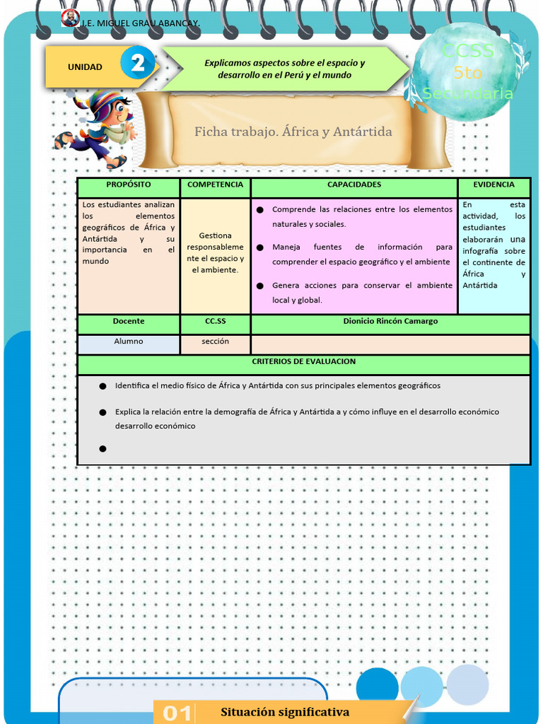 Ficha de Actividad S1 (U2) (5° Grado) - CCSS | PDF | Sáhara | África