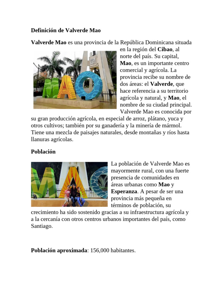 Valverde Mao: Agricultura y Cultura Dominicana | PDF | Agricultura ...
