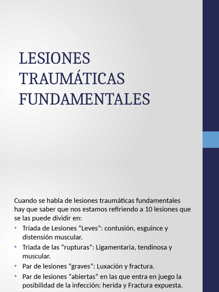 Clase LESIONES TRAUMÁTICAS FUNDAMENTALES | PDF | Músculo | Sistema ...
