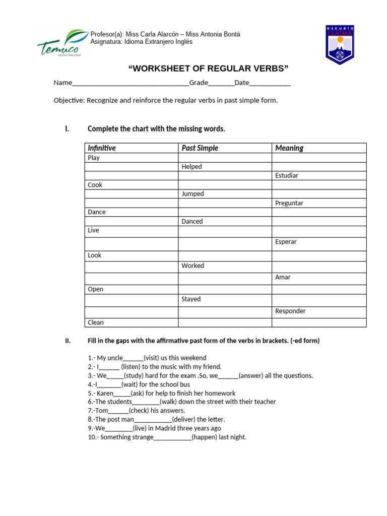 Guia de Verbos Regulares | PDF | Semantic Units | Language Mechanics