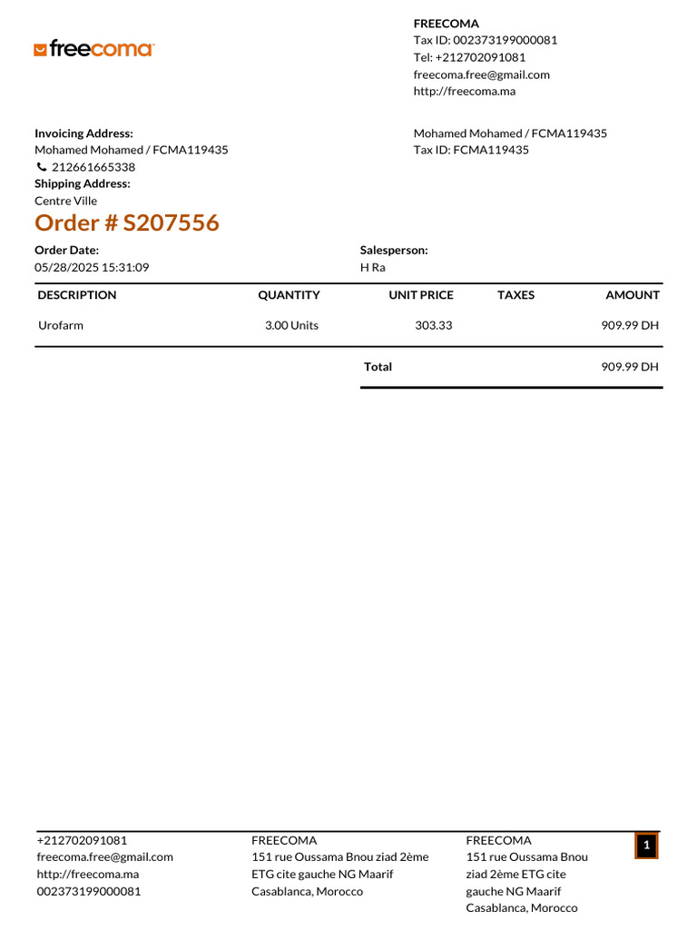 Order Summary for Urofarm Purchase | PDF