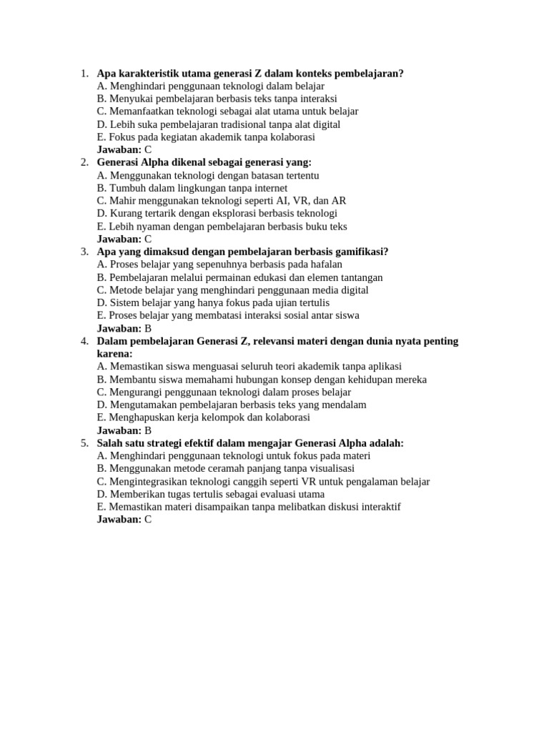 SOAL TOPIK 7 MODUL PEDAGOGIK | PDF
